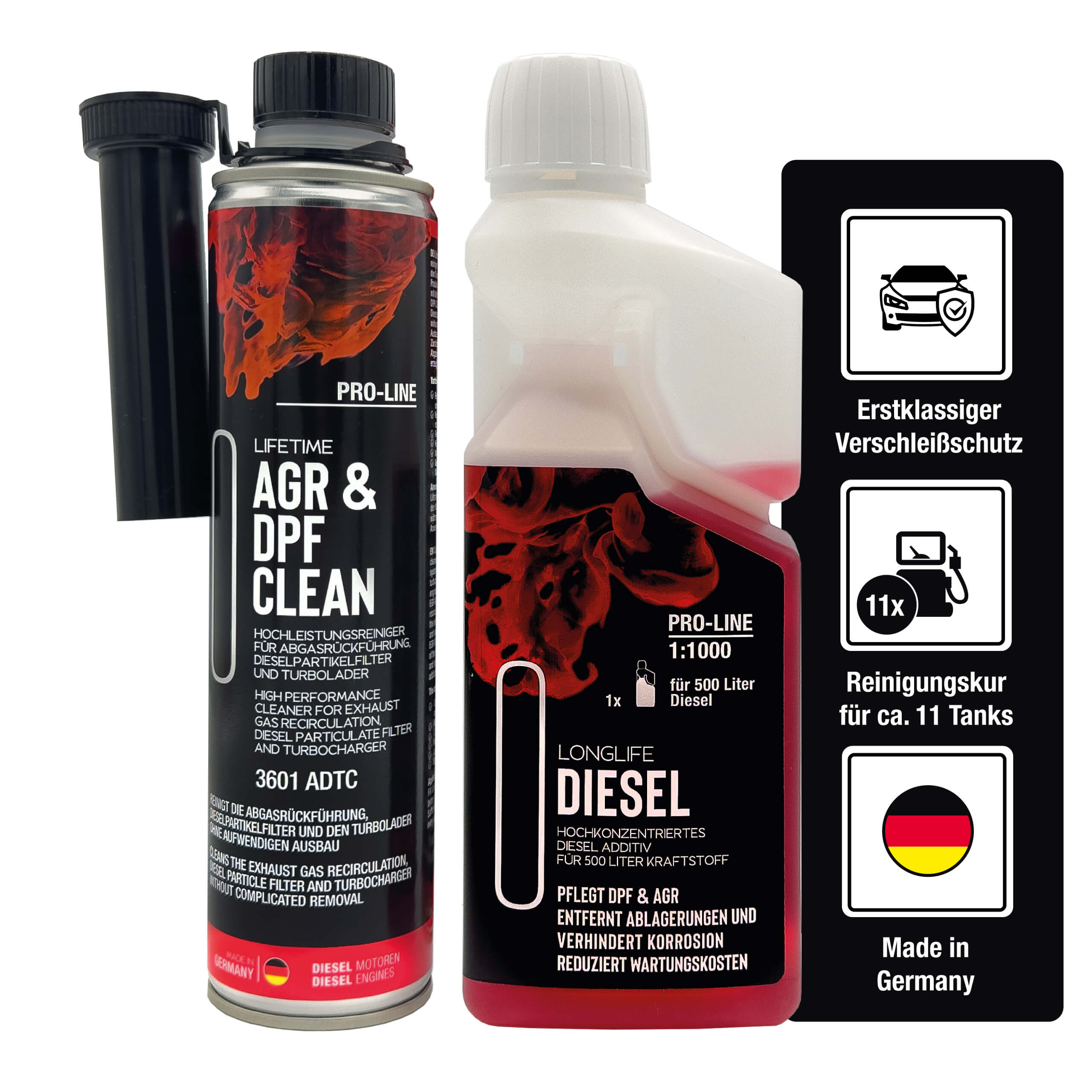 Diesel AGR & DPF Reinigungs-Kur Pro-Line | 400ml + 500ml